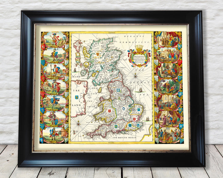 Anglo Saxon Map by Jan Jansson - Classic Maps and Prints