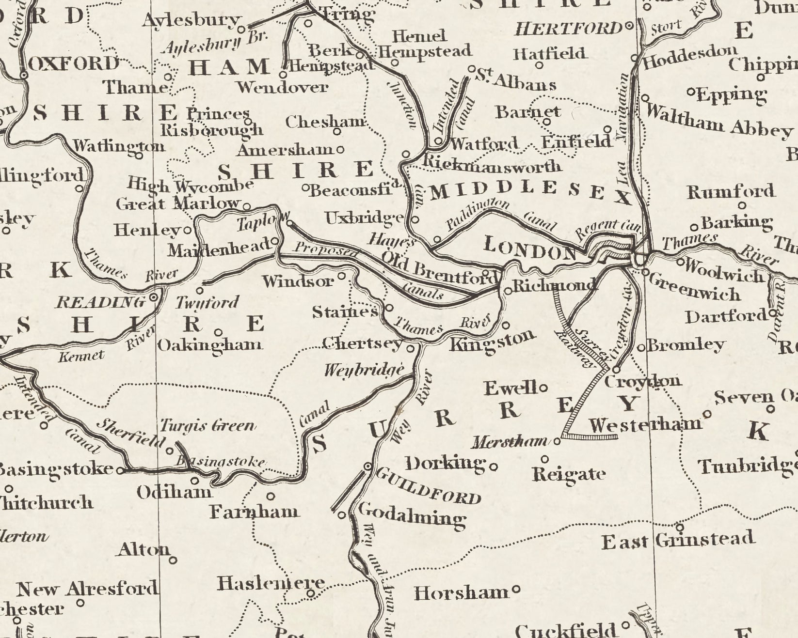 British Canal Map by William Swire - Classic Maps and Prints