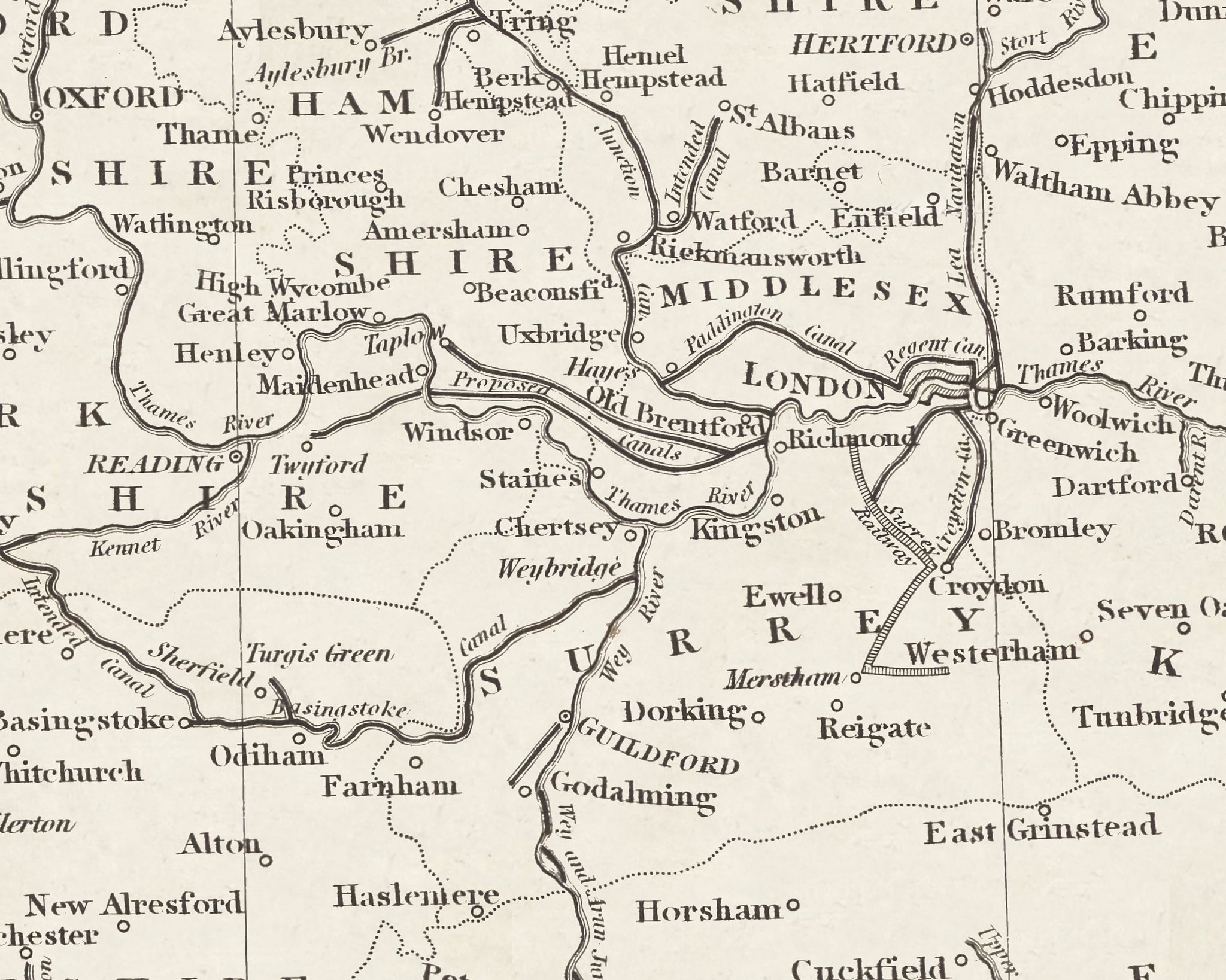 British Canal Map by William Swire - Classic Maps and Prints