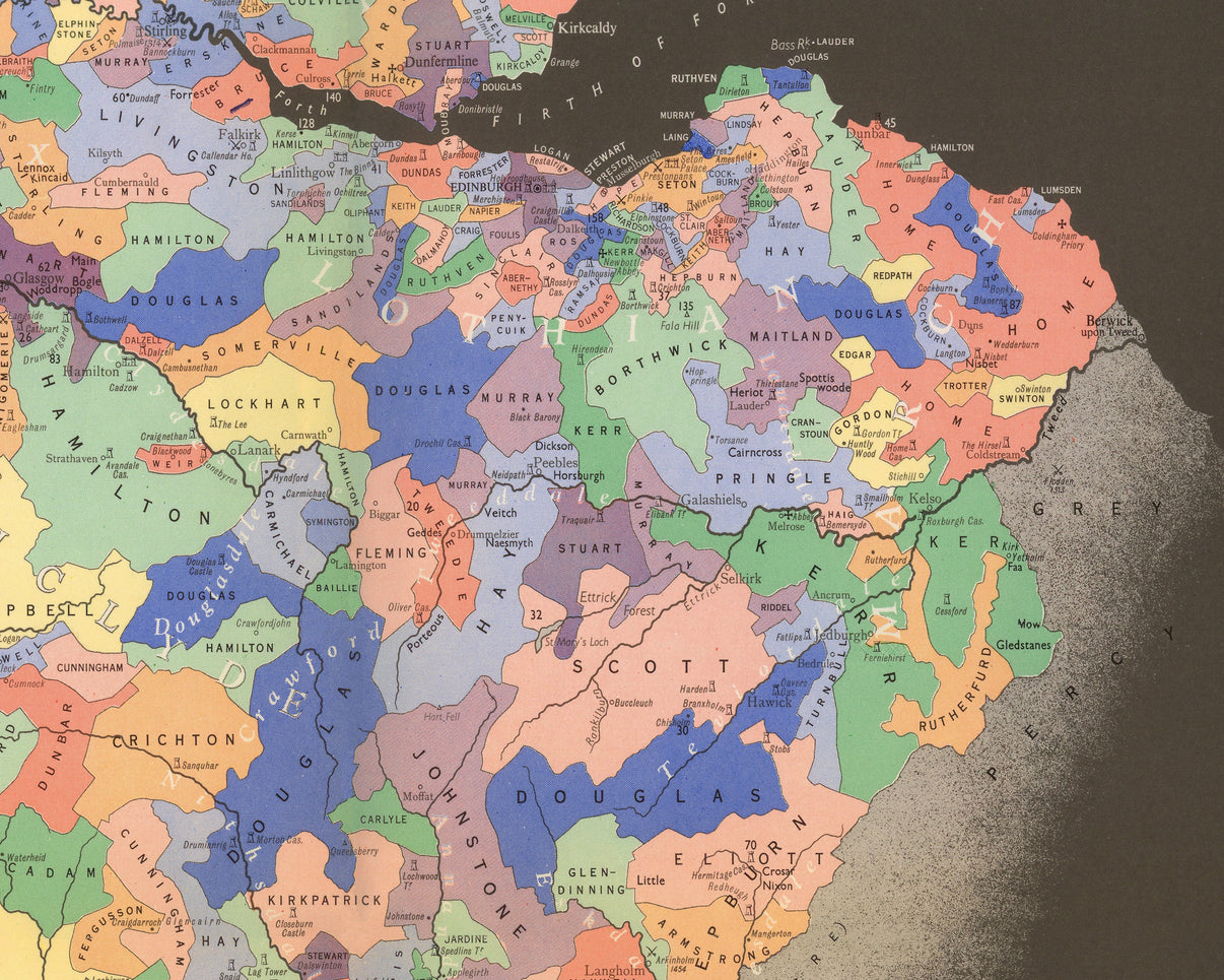 Clan Map of Scotland by Don Pottinger - Classic Maps and Prints