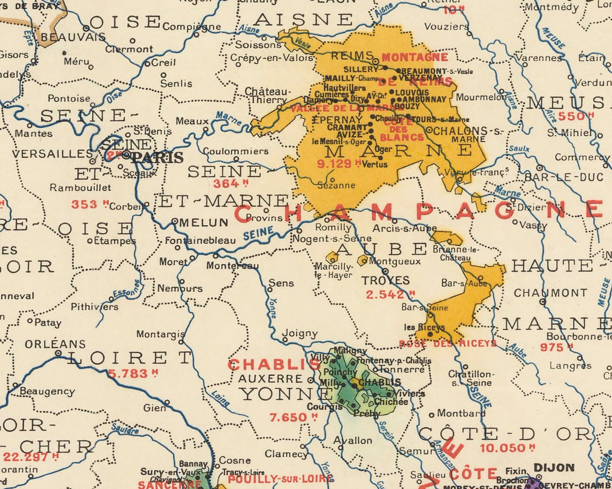 Wine Map of France by Louis Larmat - Classic Maps and Prints
