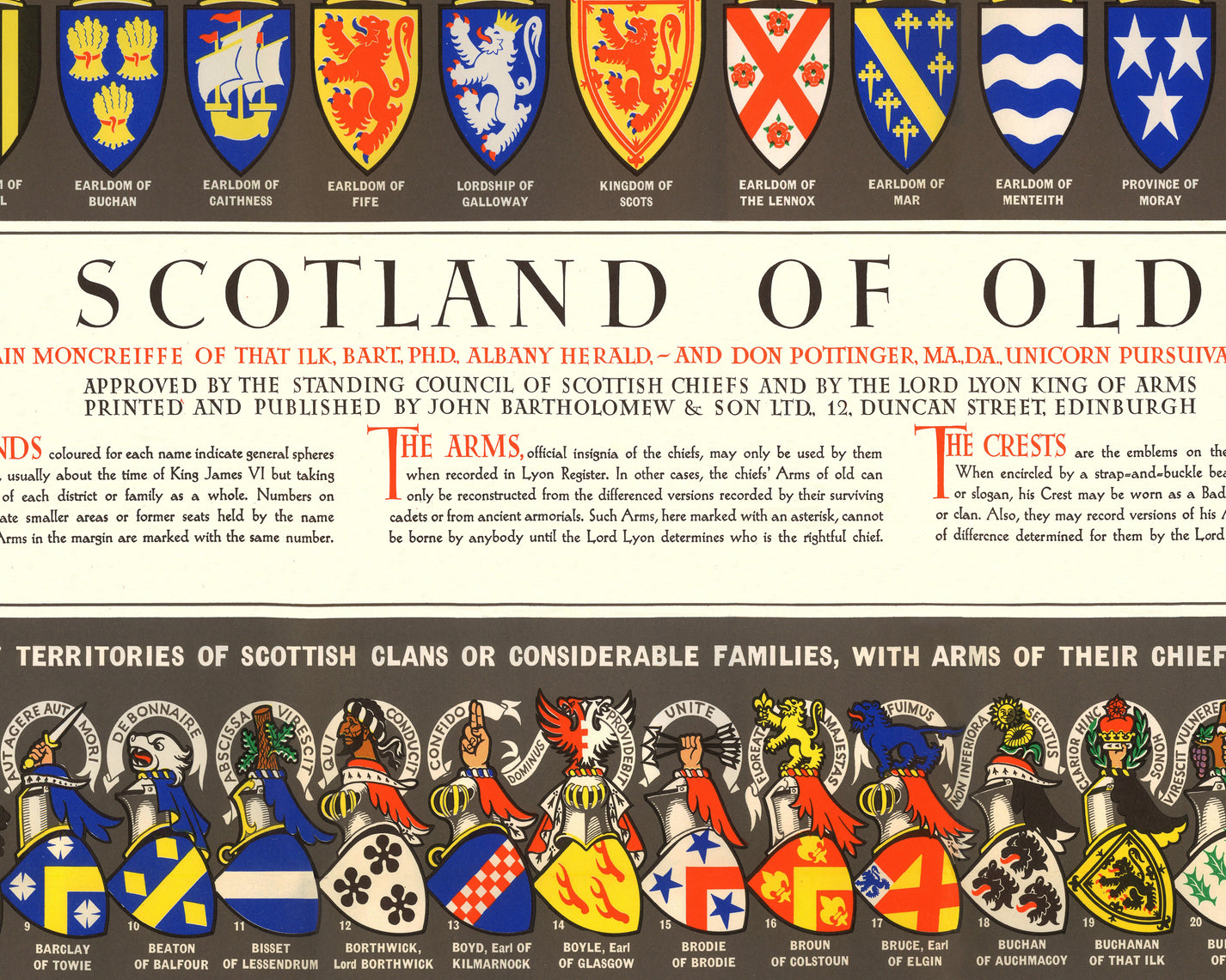 Clan Map of Scotland by Don Pottinger - Classic Maps and Prints