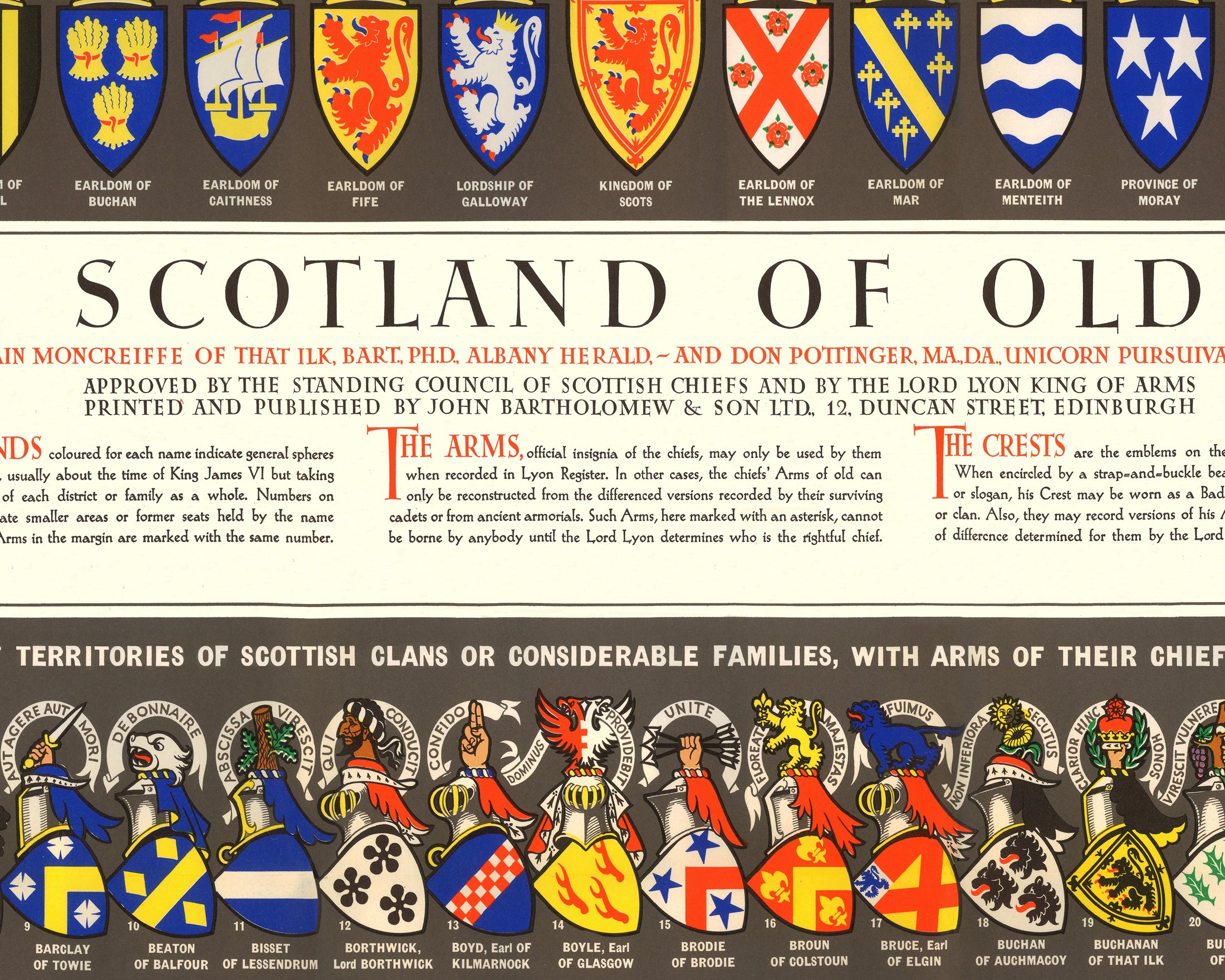Clan Map of Scotland by Don Pottinger - Classic Maps and Prints