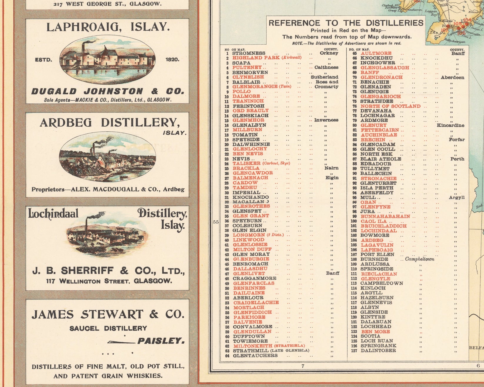 Scotland Distillery Map 1902 by Chas McKinlay – Classic Maps and Prints
