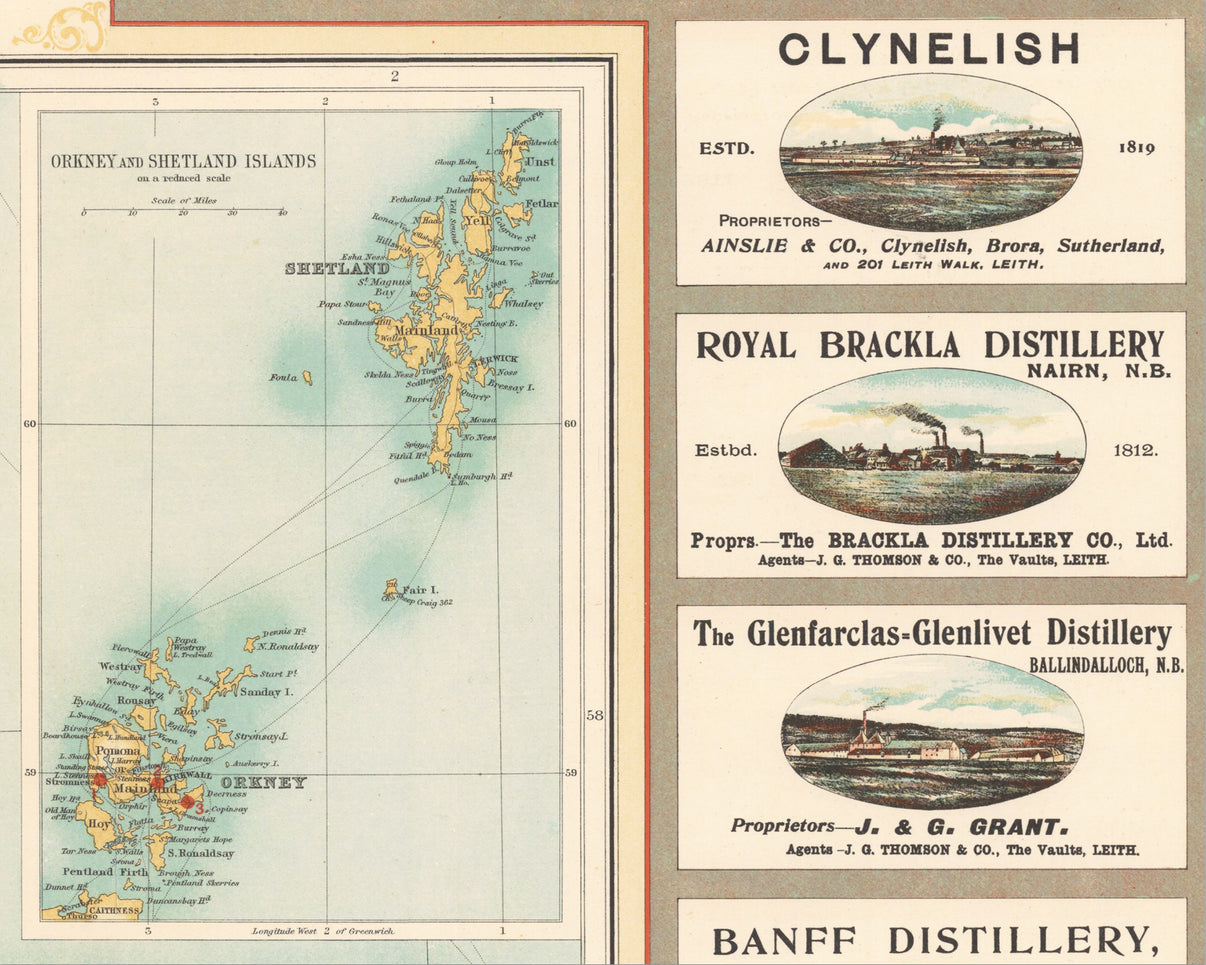 Scotland Distillery Map 1902 by Chas McKinlay – Classic Maps and Prints