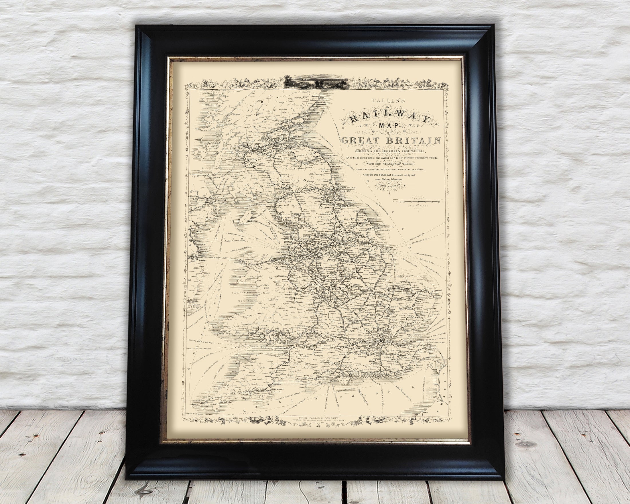 Old Rail Map UK by Tallis - Classic Maps and Prints