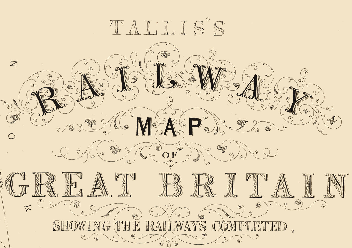 Old Rail Map UK by Tallis - Classic Maps and Prints