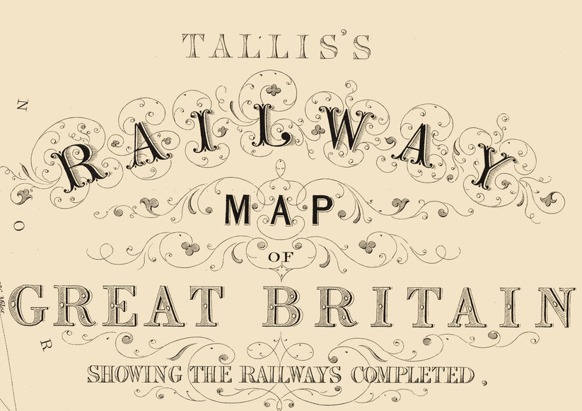 Old Rail Map UK by Tallis - Classic Maps and Prints