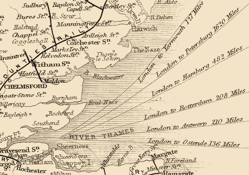 Old Rail Map UK by Tallis - Classic Maps and Prints