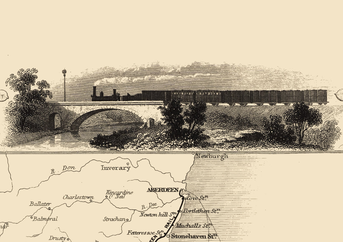 Old Rail Map UK by Tallis - Classic Maps and Prints