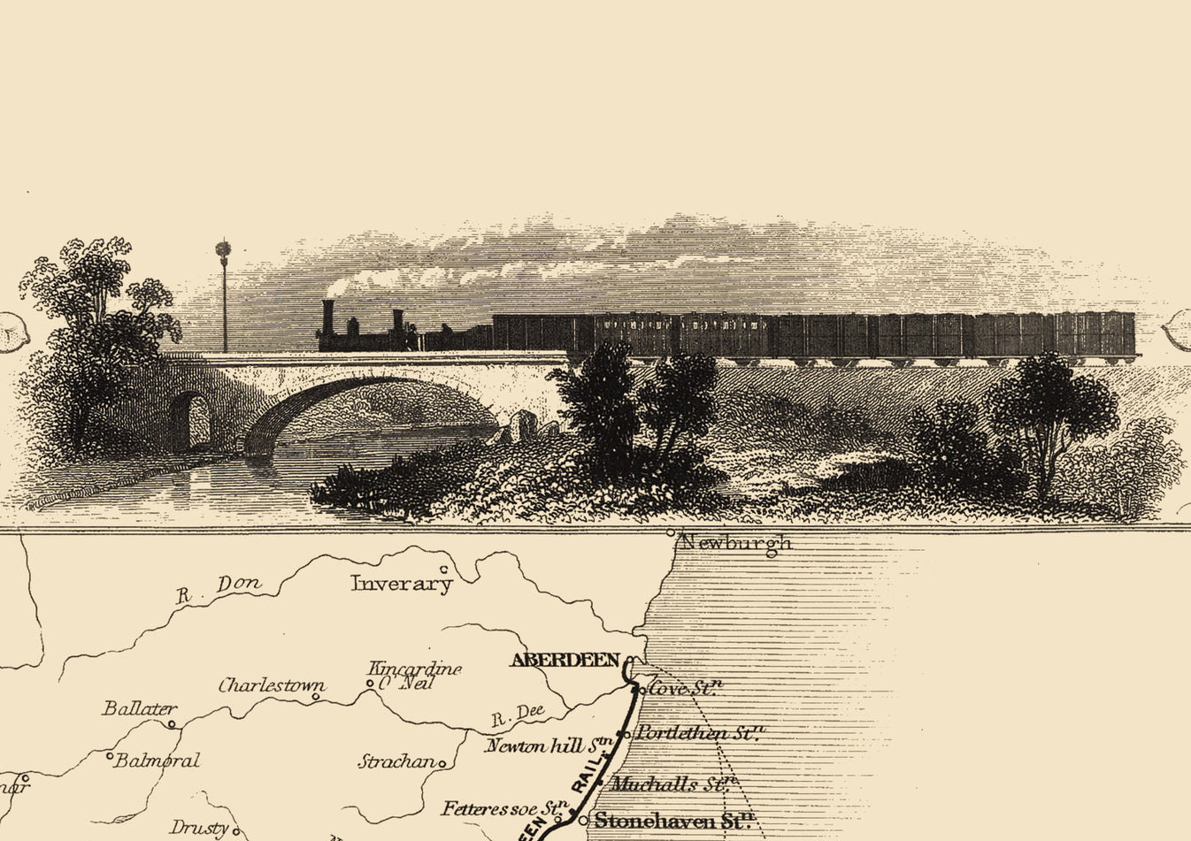 Old Rail Map UK by Tallis - Classic Maps and Prints