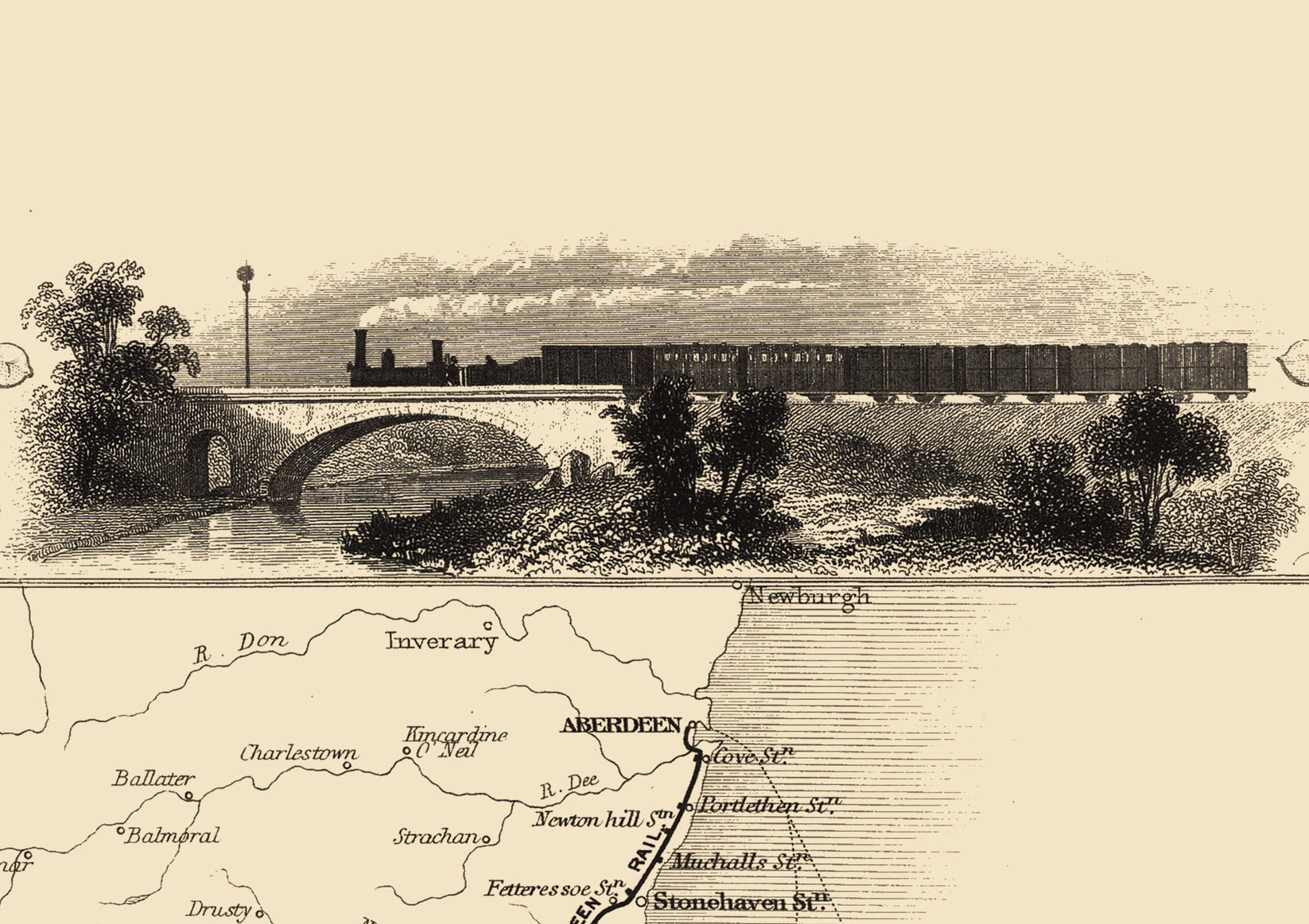 Old Rail Map UK by Tallis - Classic Maps and Prints