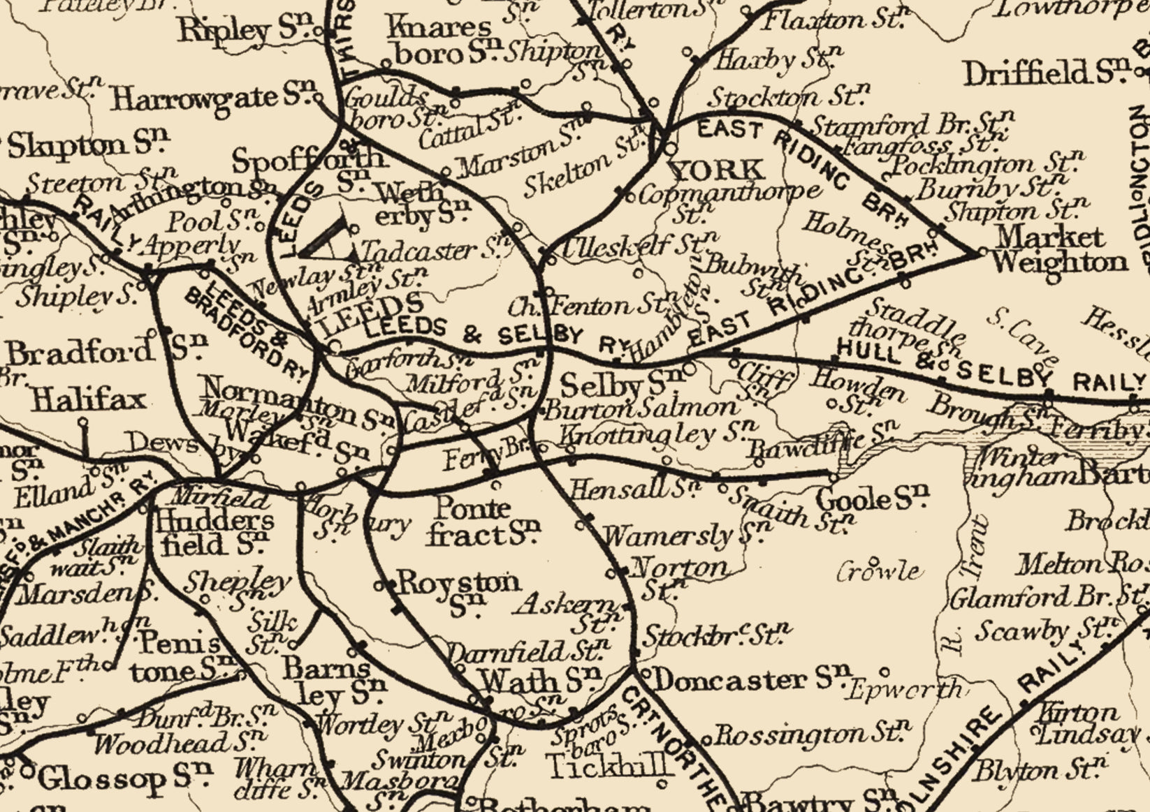 Old Rail Map UK by Tallis - Classic Maps and Prints