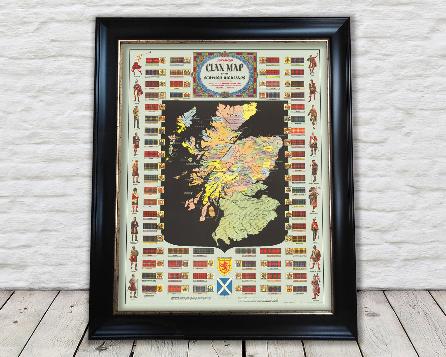 SCOTTISH Clans and TARTANS map by Johnston Highland Dress – Classic ...