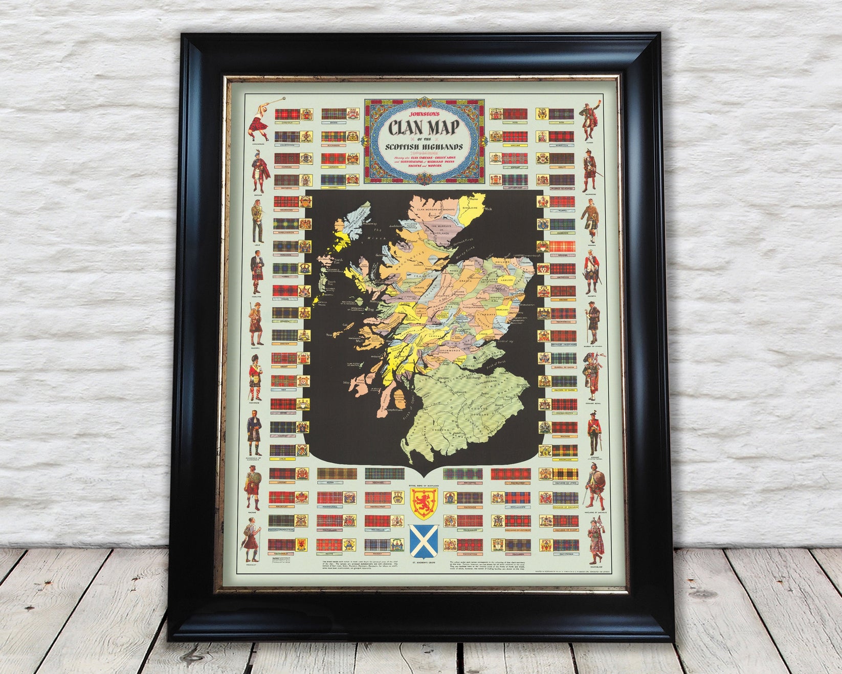 SCOTTISH Clans and TARTANS map by Johnston Highland Dress – Classic ...