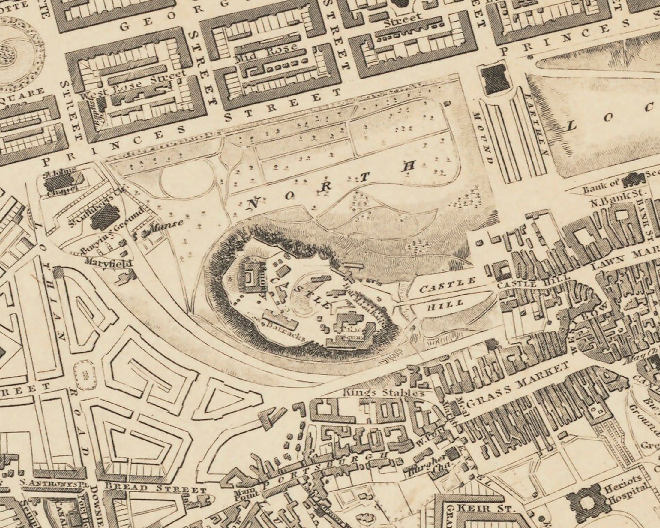 Hamilton's EDINBURGH and vicinity Map 1827 - Castle Arthurs Seat Herio ...