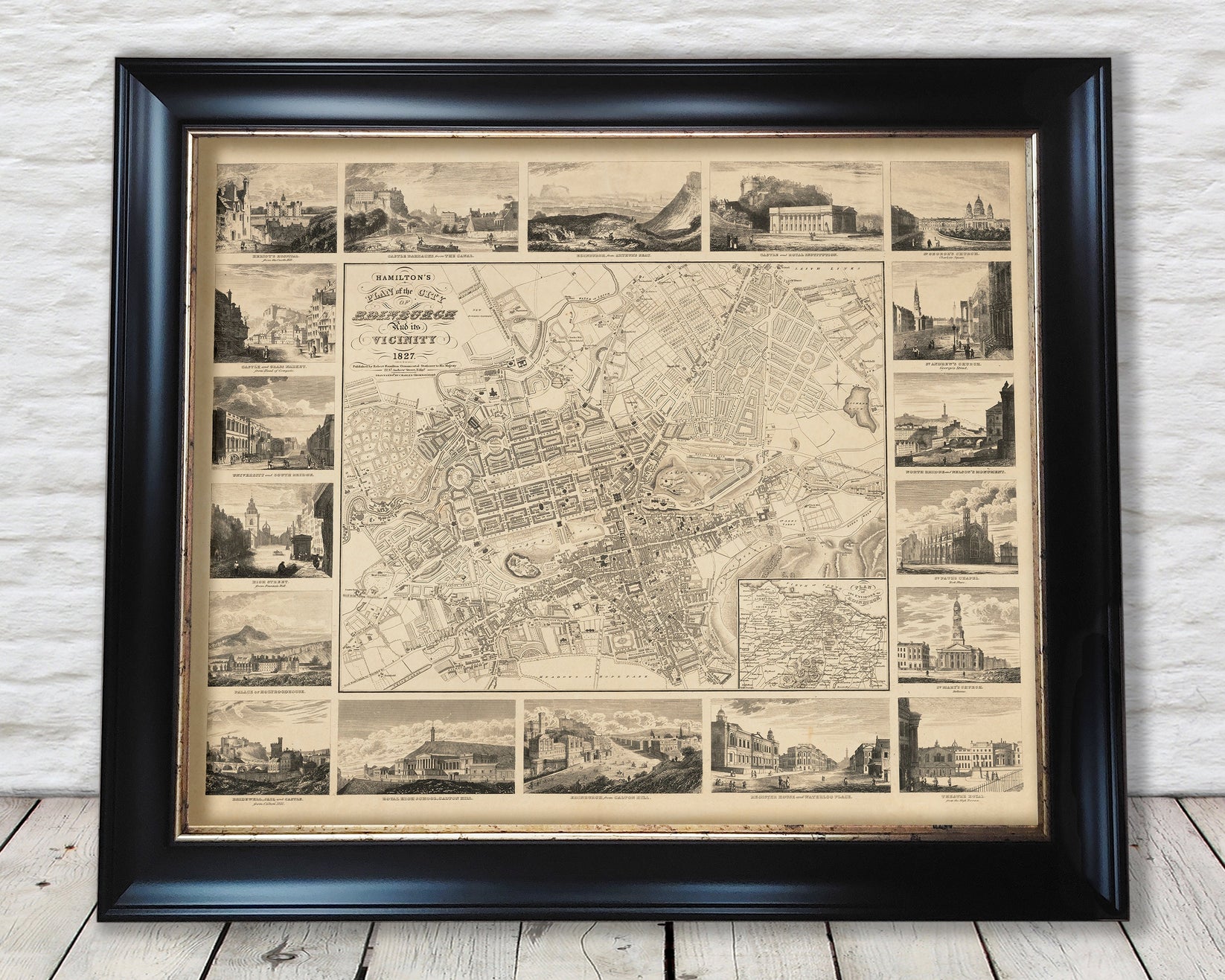 Hamilton's EDINBURGH and vicinity Map 1827 - Castle Arthurs Seat Herio ...