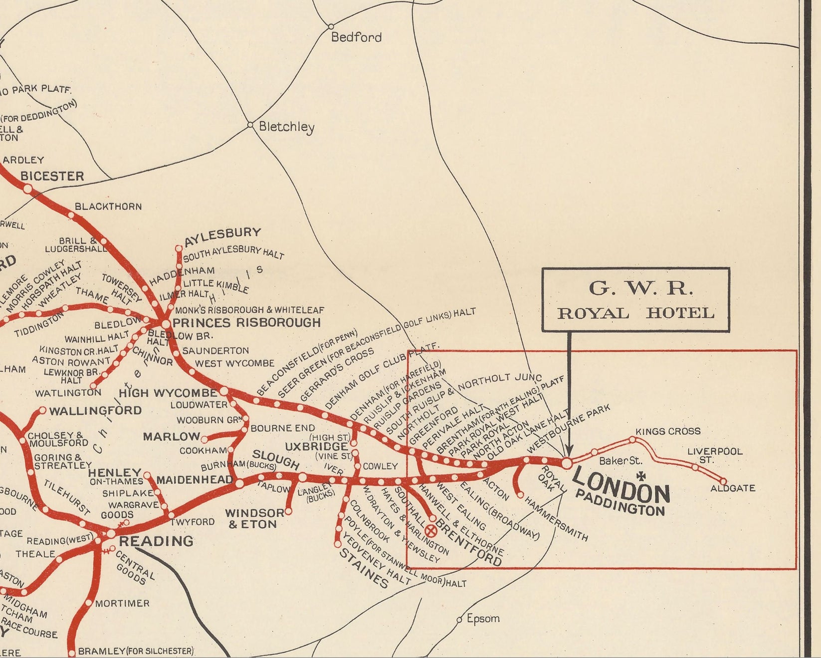 Superb Map of Old Great Western Railway 1950 West Country, South Wales ...