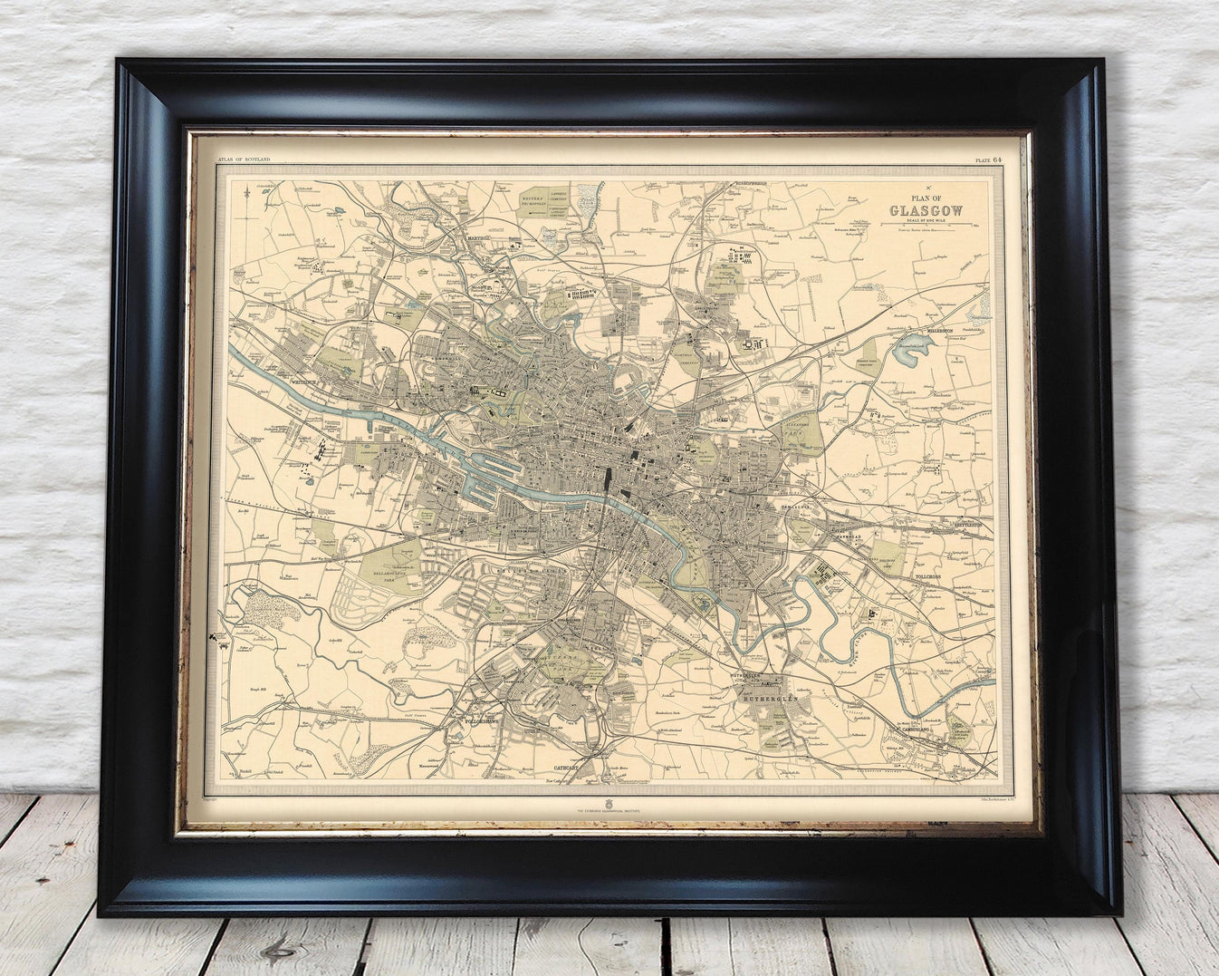 Extended Old GLASGOW Map 1912 by Bartholomew - Govan, Pollokshields ...